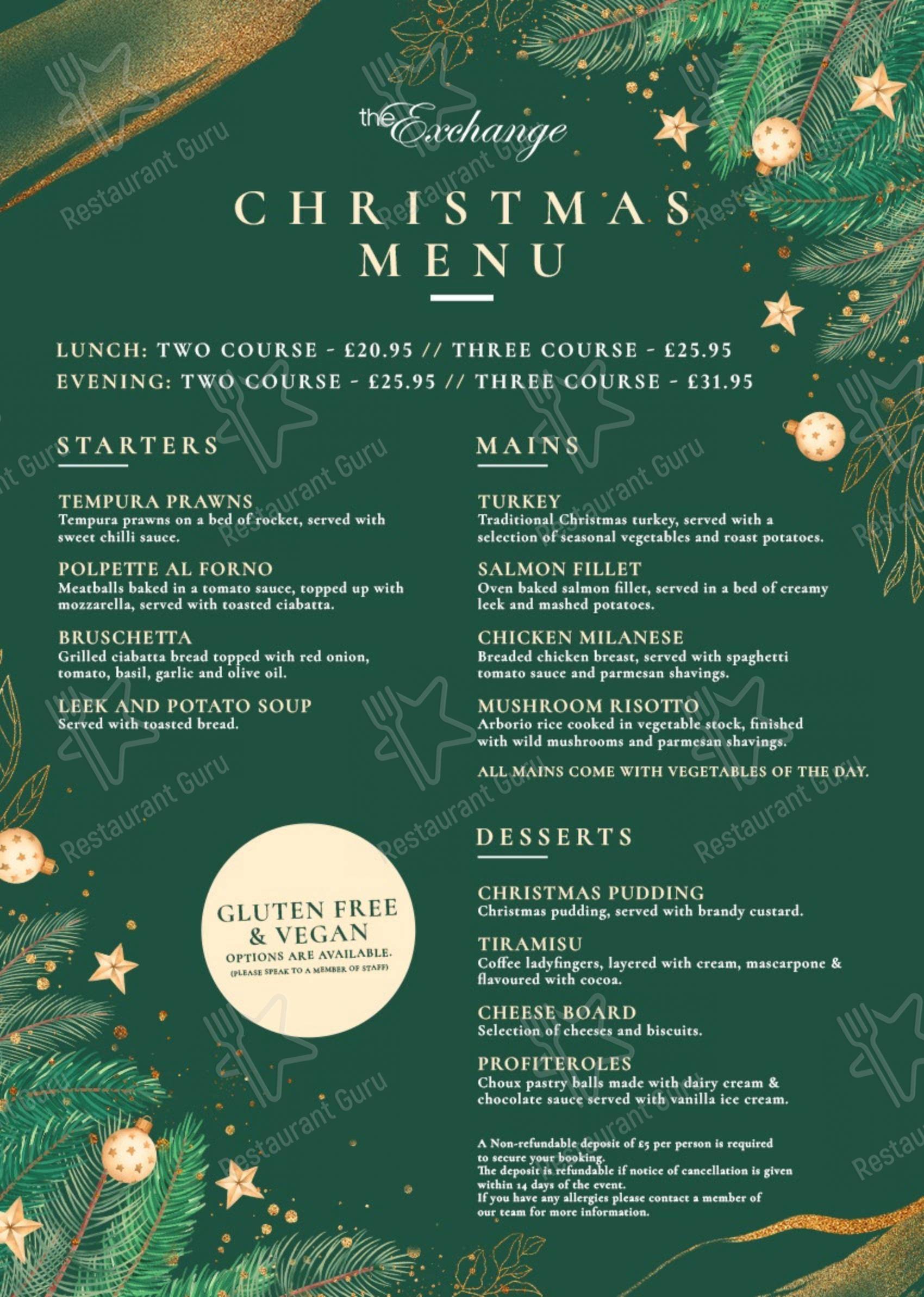 Menu at The Exchange pub & bar, Romsey