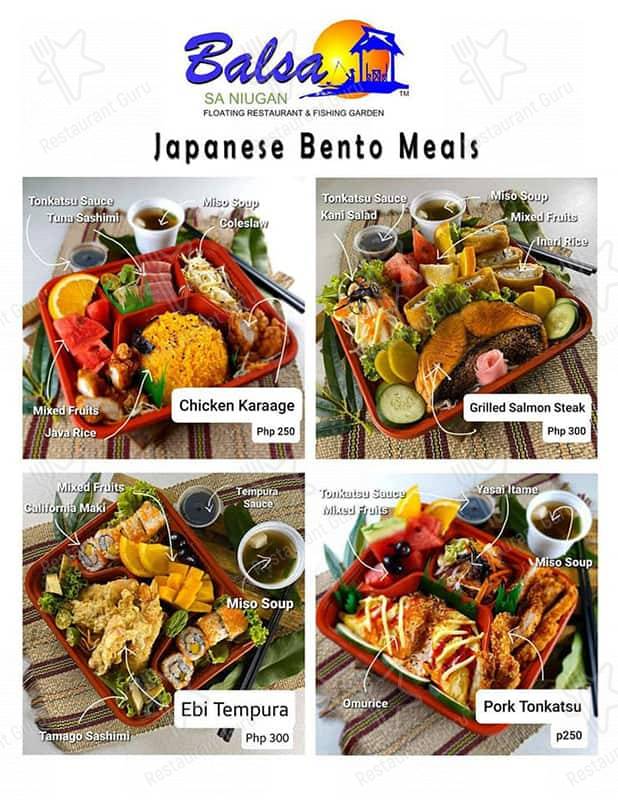 Menu at Balsa sa Niugan restaurant, Malabon