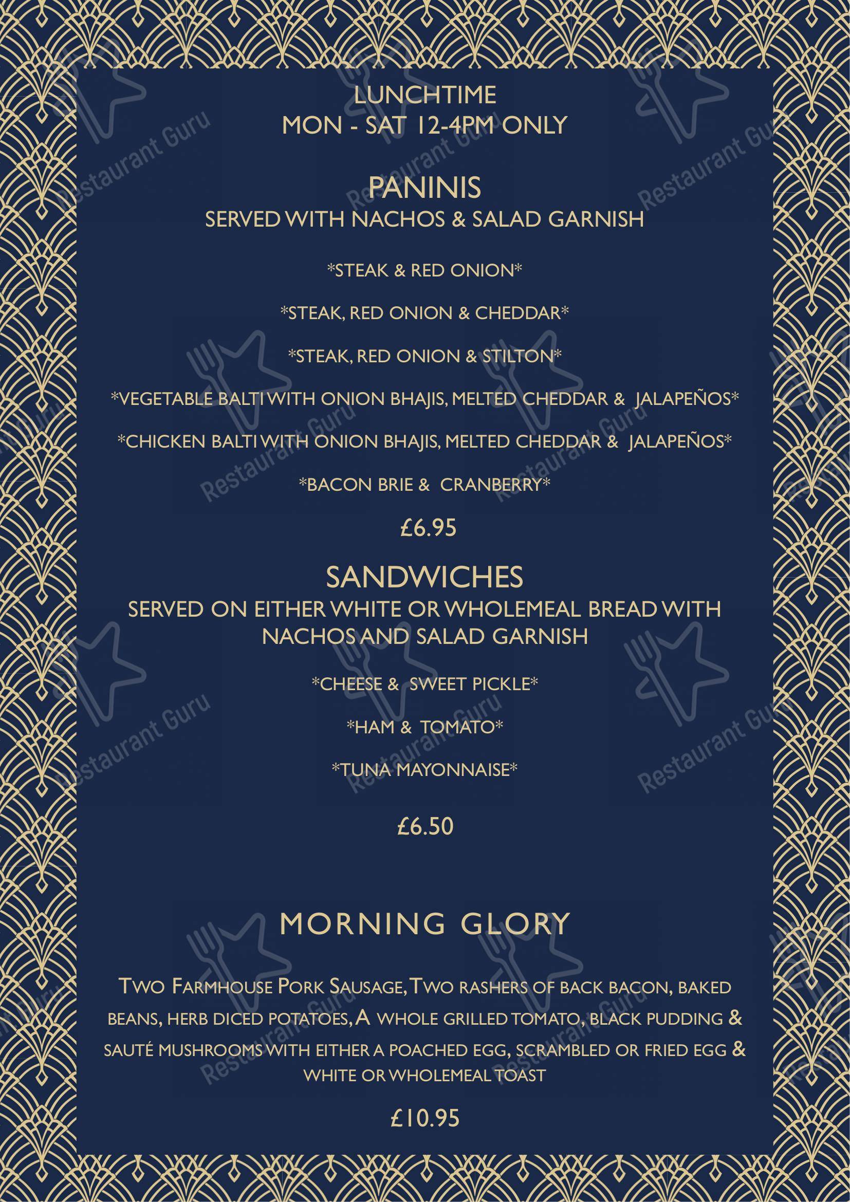 Menu at The Greyhound Inn pub & bar, Coventry