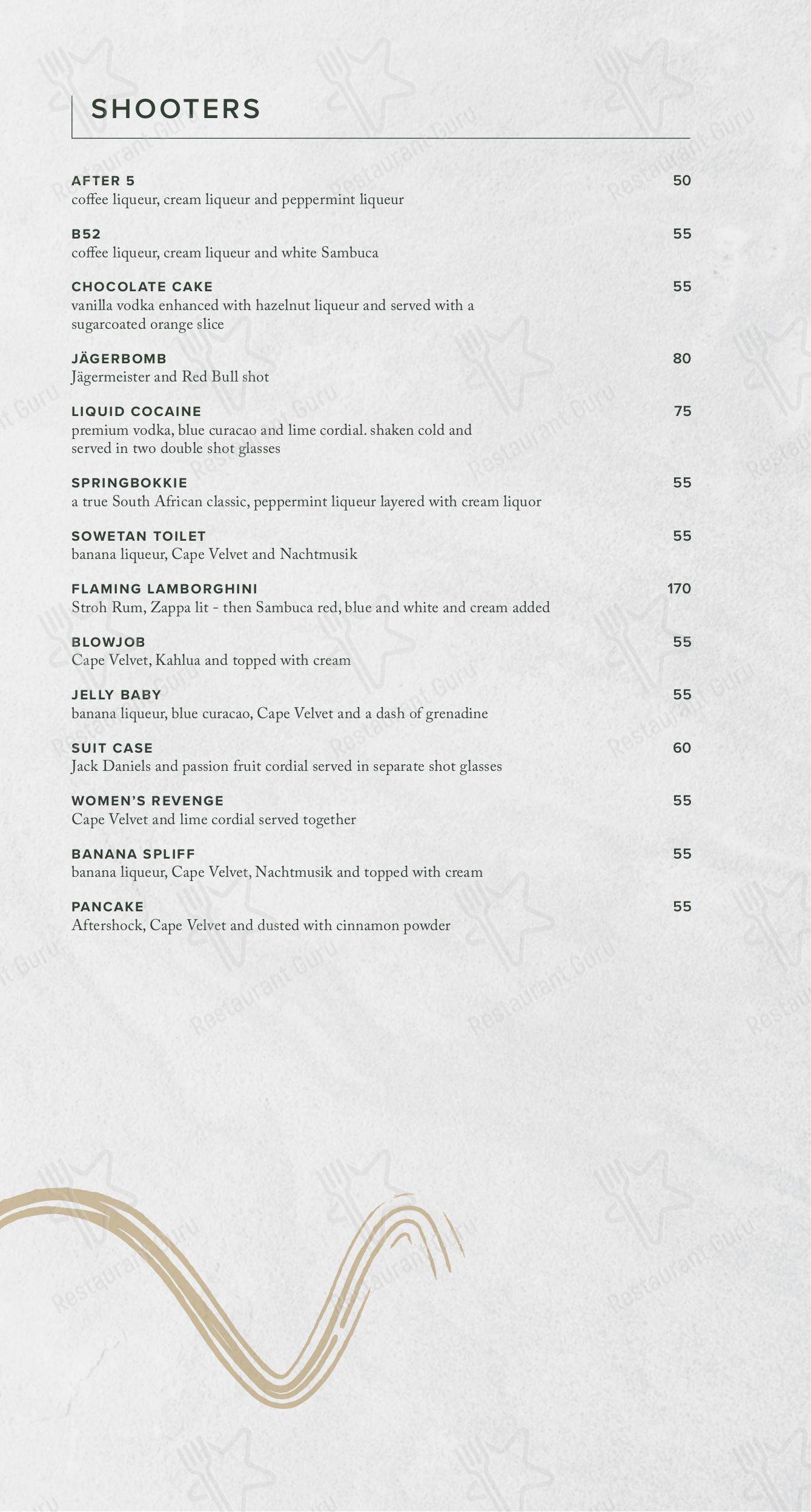 Menu at Tribes African Grill & Steakhouse, Boksburg
