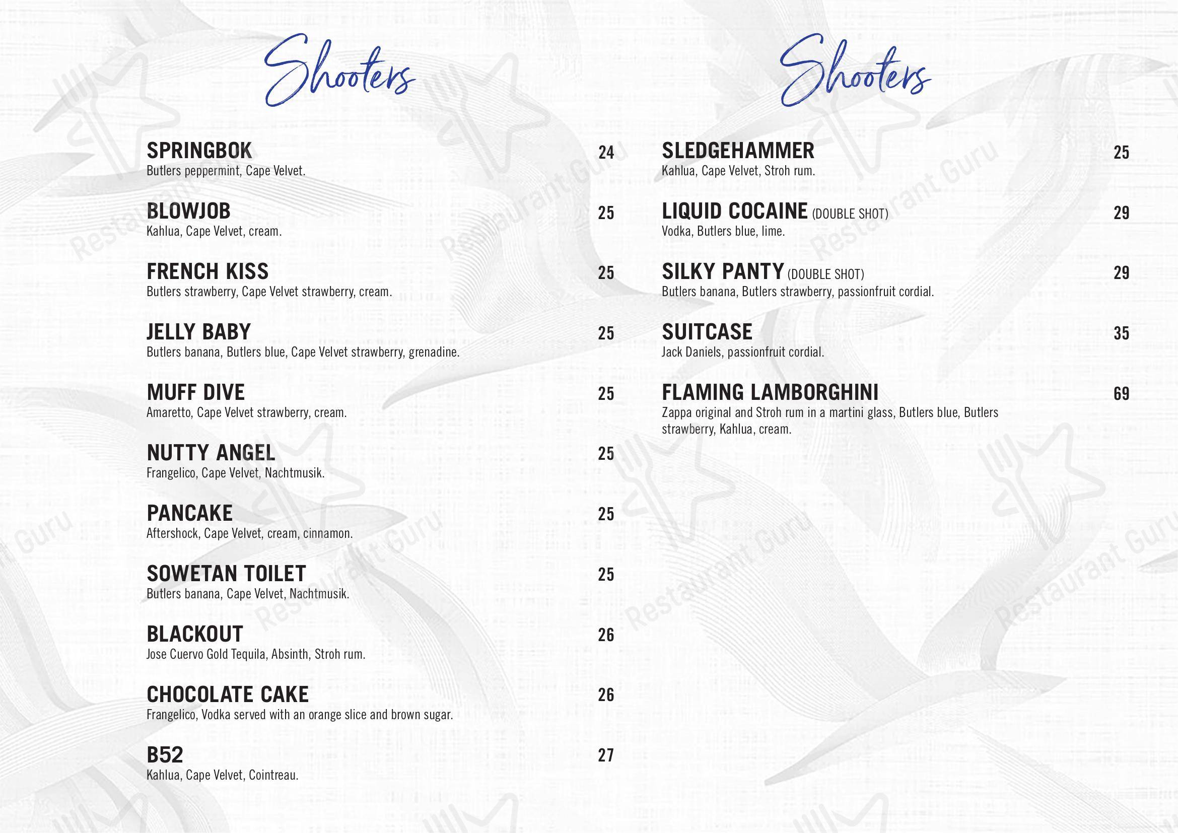 Menu at Summit Grill and Sky Bar Menlyn, Pretoria