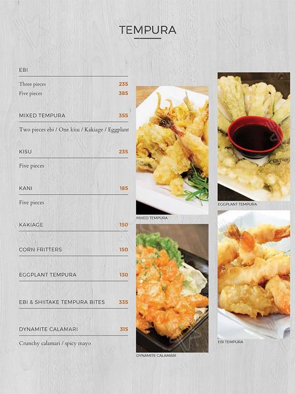 Menu at Aburi restaurant, Pasig, Sapphire Rd