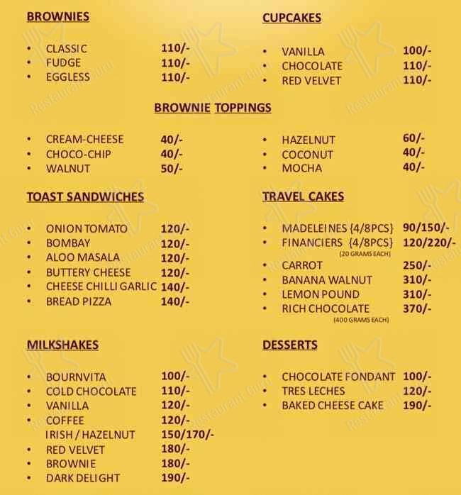 Menu at Big.Fat.Brownie, Bengaluru