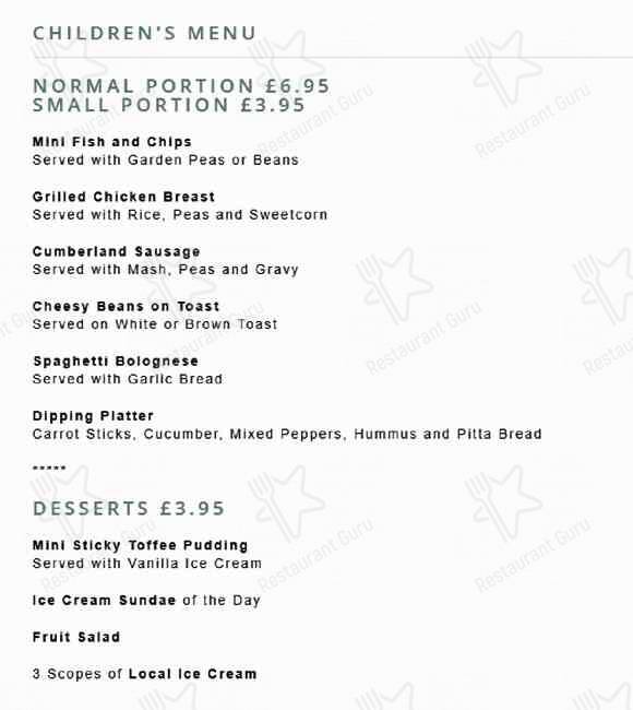 Menu at Newby Bridge Hotel, Newby Bridge