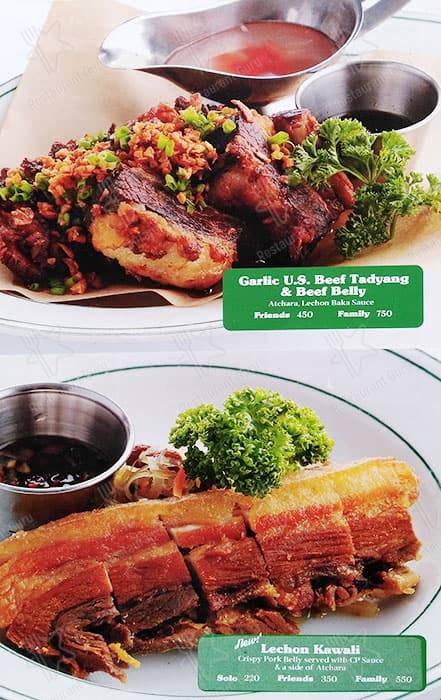 Menu at The Coconut Club, Taguig