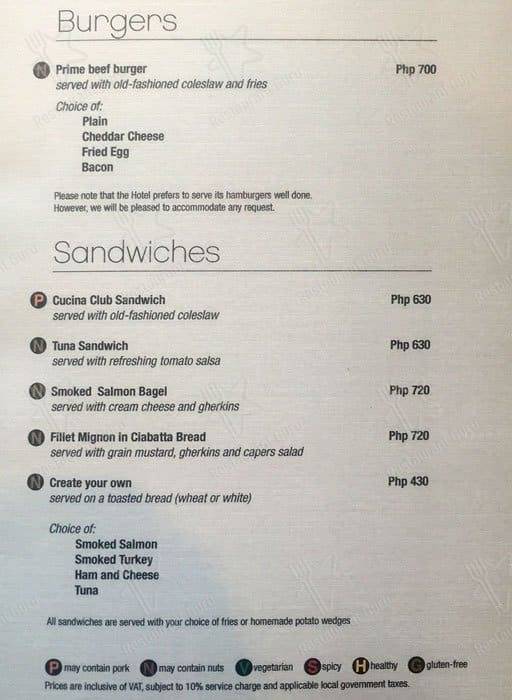 Menu at Connect Lounge cafe, Pasig, Marco Polo Hotel Ortigas