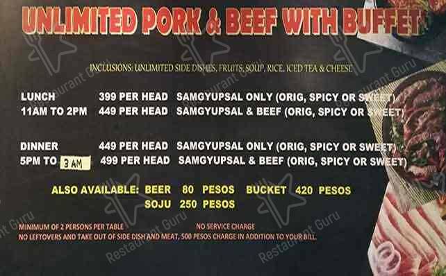 Menu at Don Day Fresh Korean BBQ, Taguig