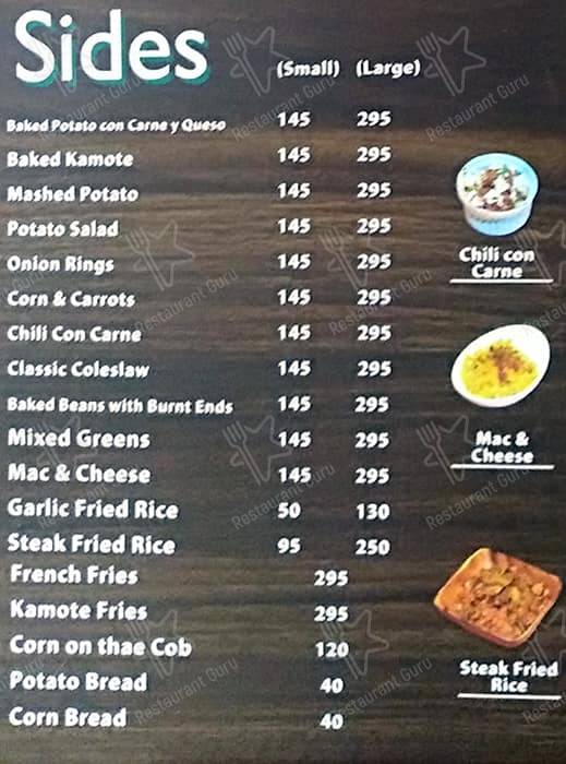 Menu at Dumbo Smoke restaurant, Santa Rosa, Vista Mall
