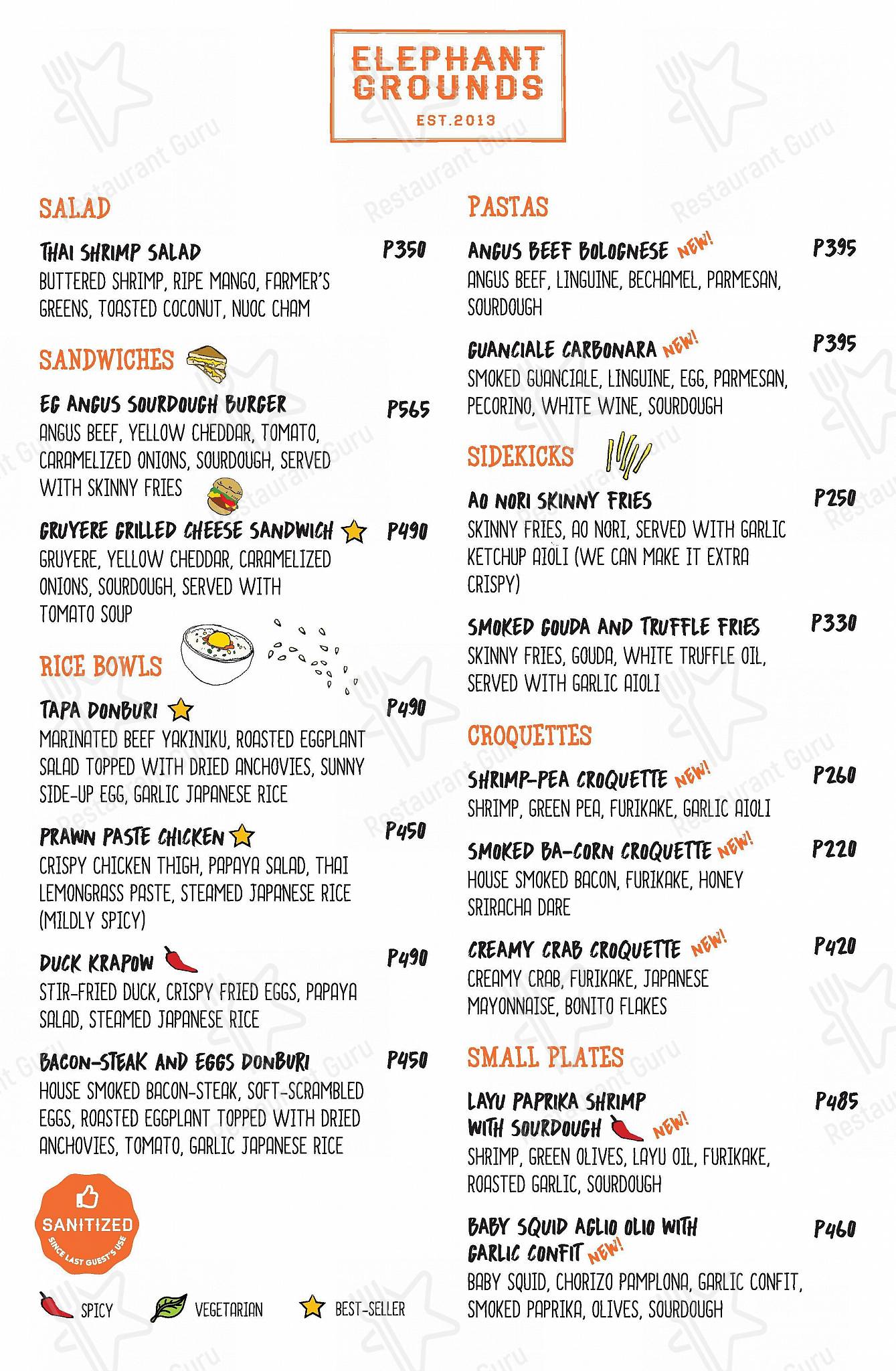 Menu at Elephant Grounds Manila - BGC cafe, Taguig