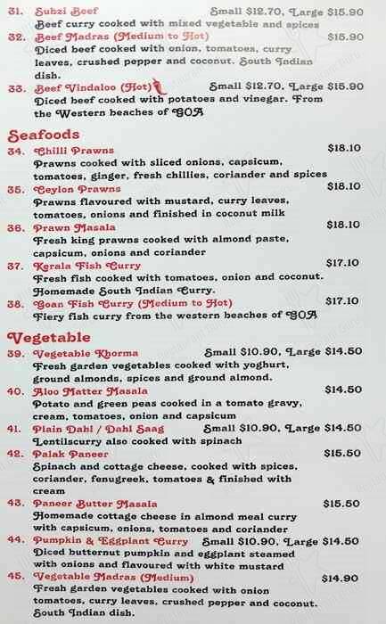 Menu at Get It India fast food, Tingalpa, Wynnum Rd
