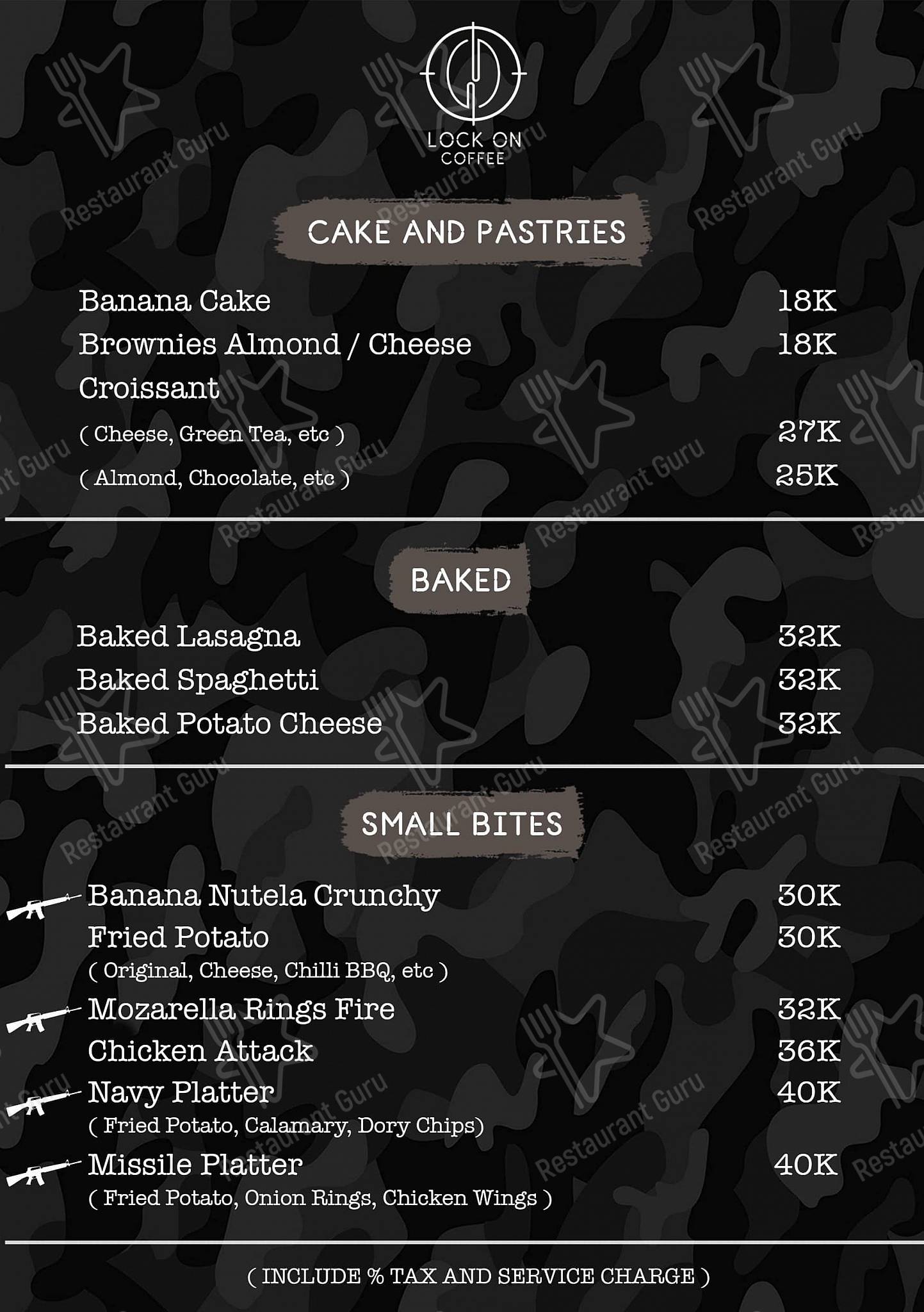 Menu at Lock On Coffee cafe, South Jakarta
