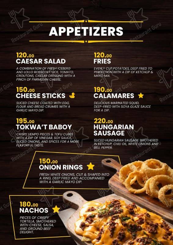 Menu at Mad Cafe, Quezon City