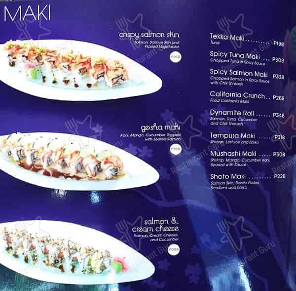 Menu at Koku restaurant, Makati