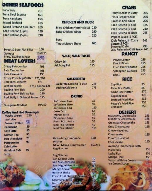 Menu at Paolito's STK restaurant, Cebu City, 7VMJ+58Q