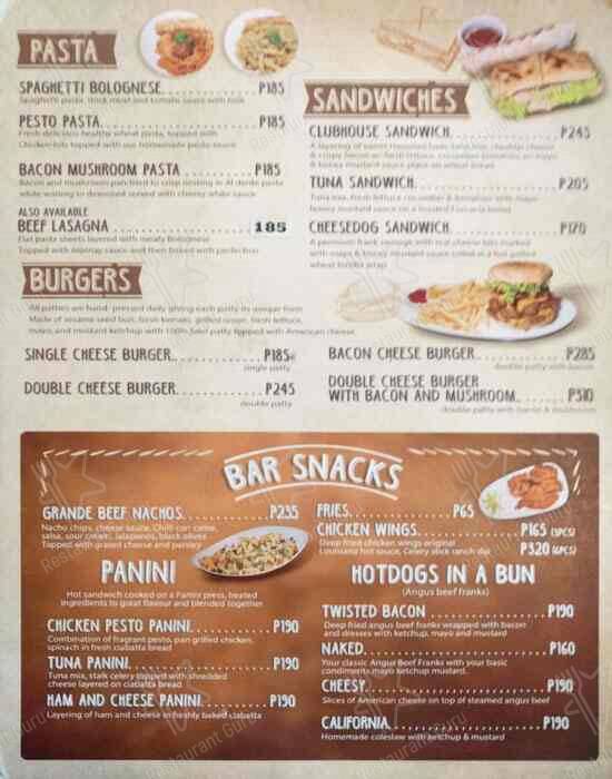 Menu at R Cafe, Quezon City, P3F4+Q8G