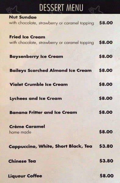 Menu at Mandarin Coin Restaurant, Ridgehaven, North East Road