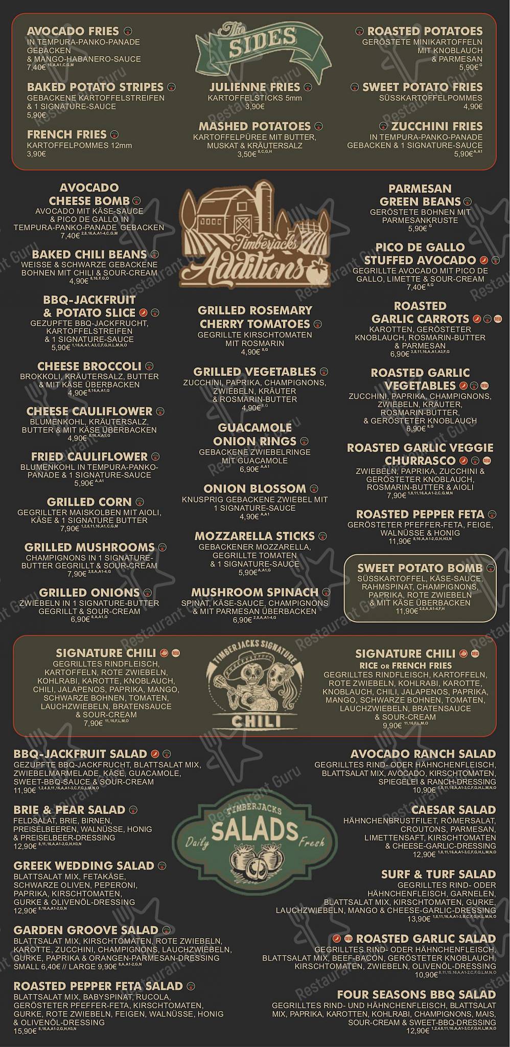Speisekarte von Timberjacks Göttingen BBQ, Göttingen