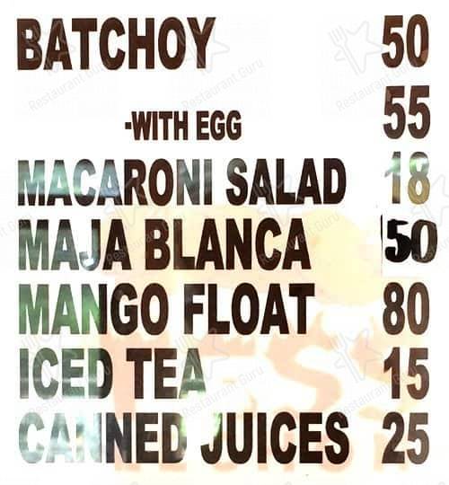 Menu at TESS LECHON restaurant, Mandaue City, 8WRW+2MC