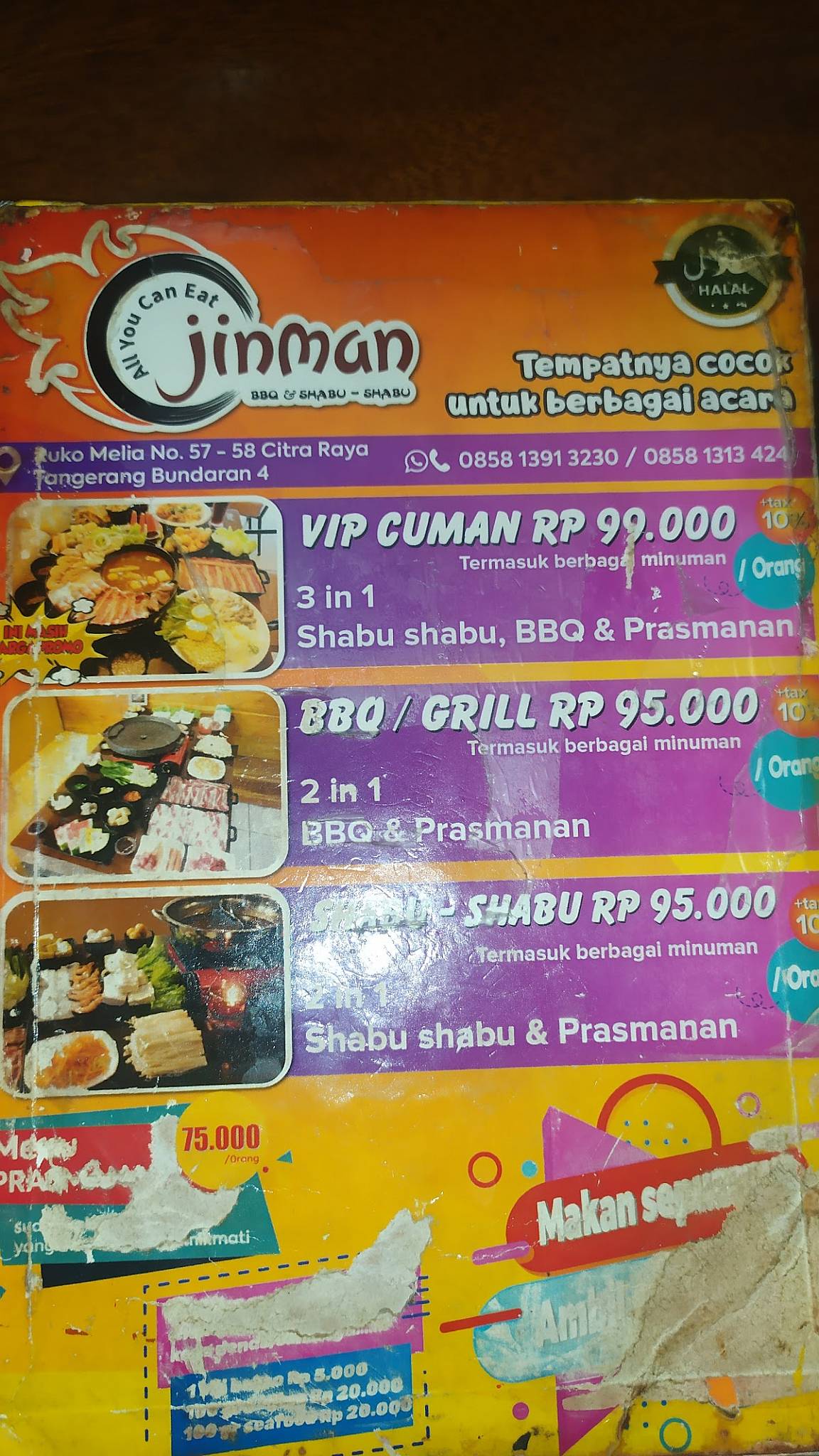 Menu at Jinman BBQ & Shabu Citra Raya, Mekar Bakti