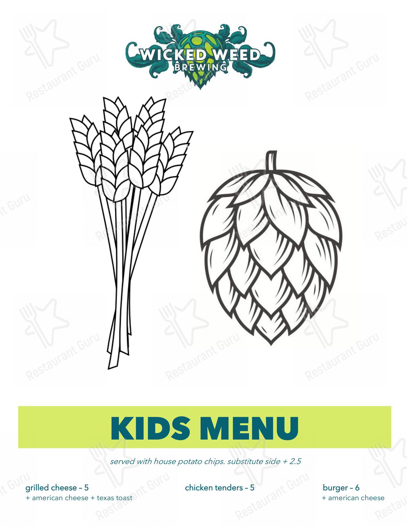 Menu at Wicked Weed Brewing's Brewpub, Asheville