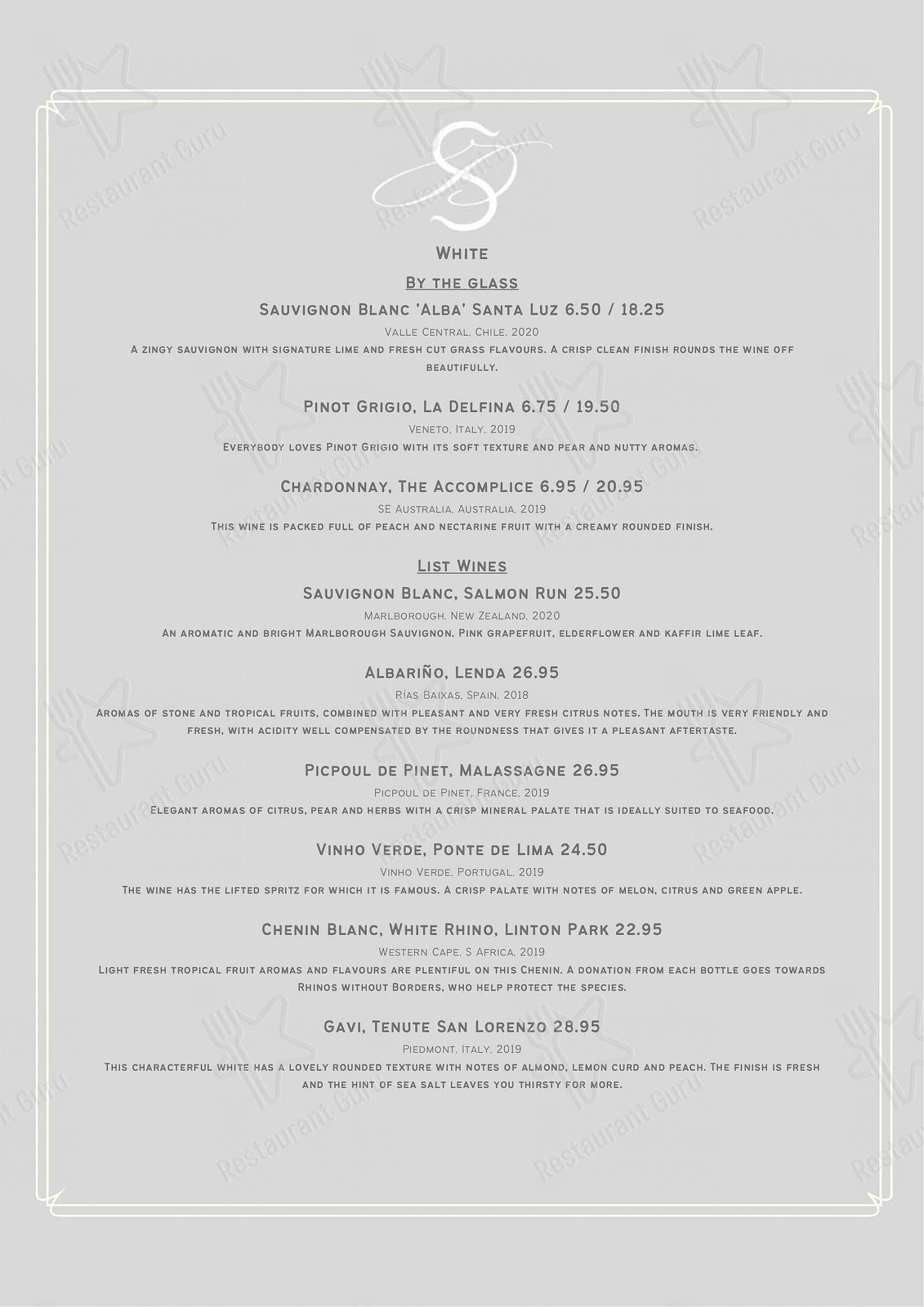 Menu at Sun Dancer, Bar and Restaurant, Nairn