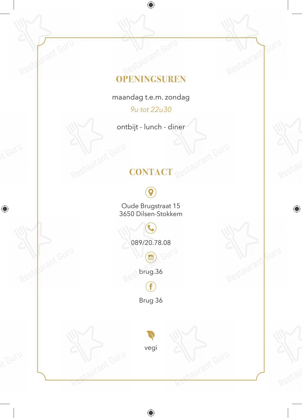 Menu at Brug 36, Dilsen-Stokkem