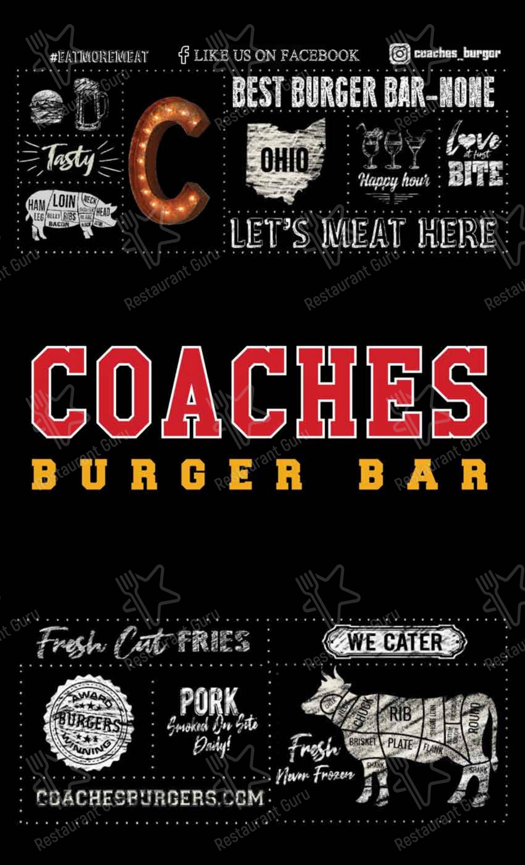 Menu at Coaches Burger Bar, Salem