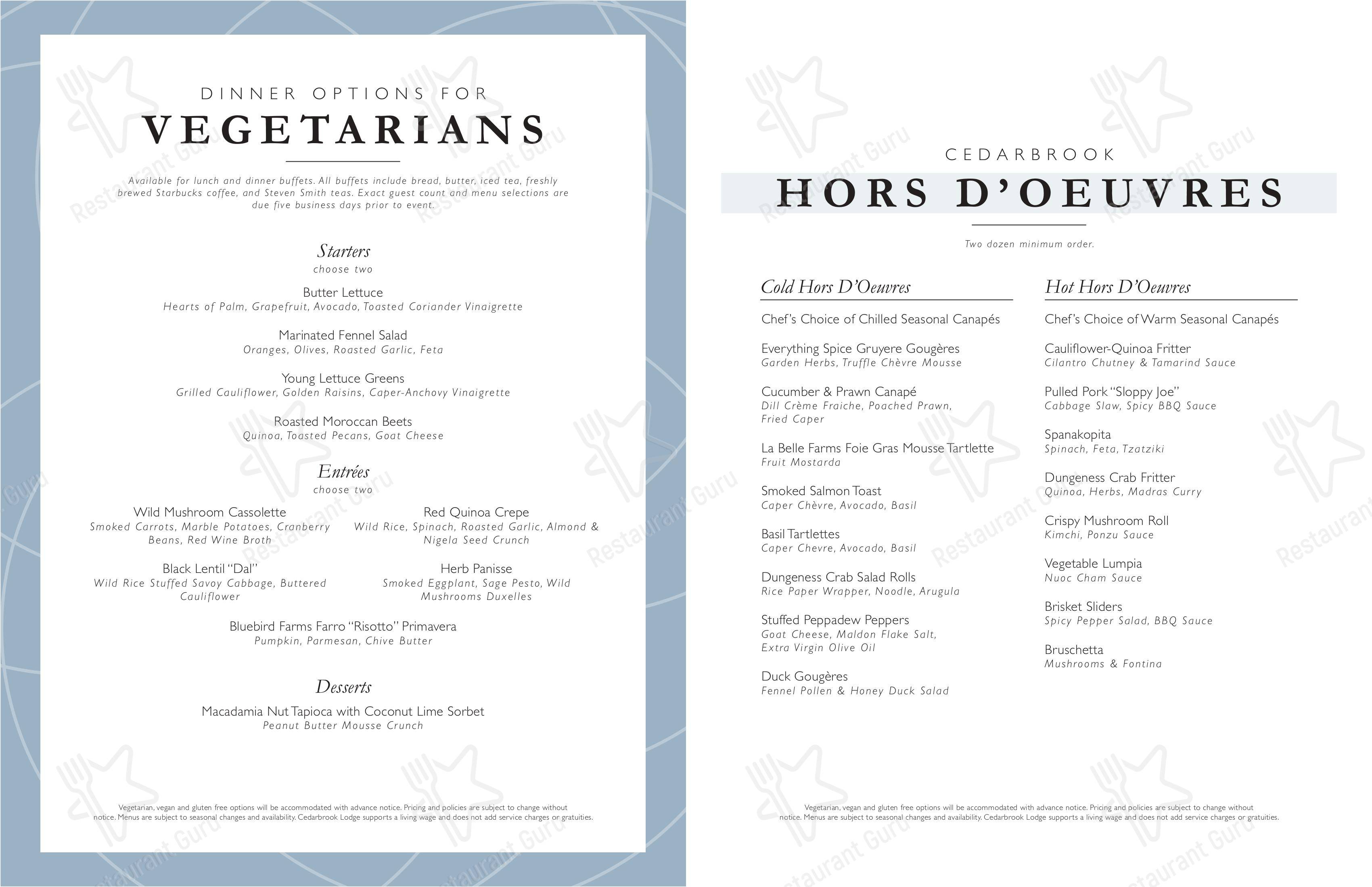 Menu at Copperleaf Restaurant & Bar, SeaTac