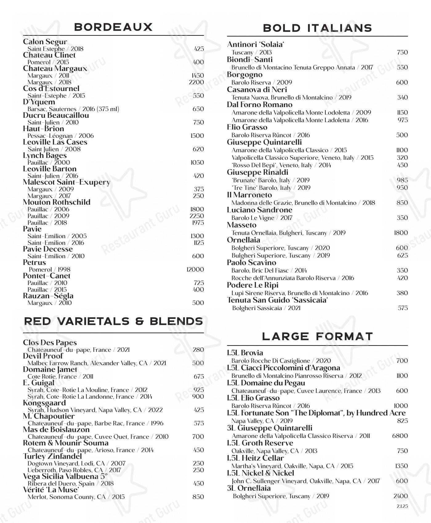 Menu at J Carver’s Oyster Bar & Chophouse, Austin