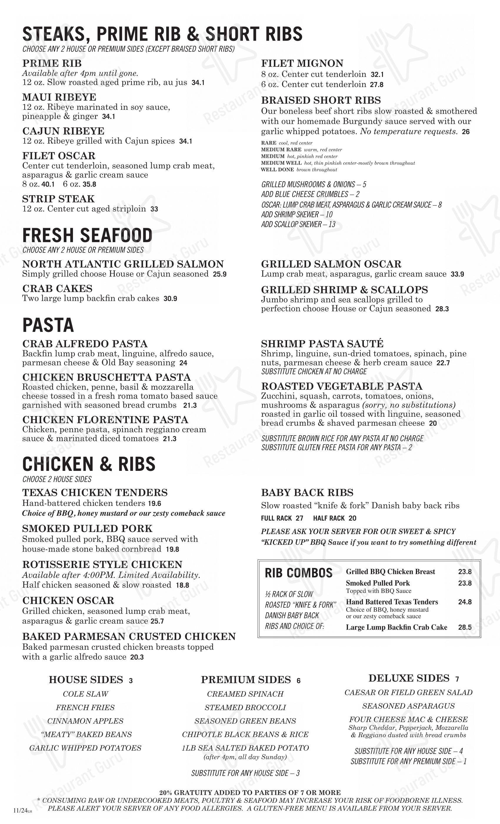 Menu at JB Dawson's Restaurant & Bar, Langhorne