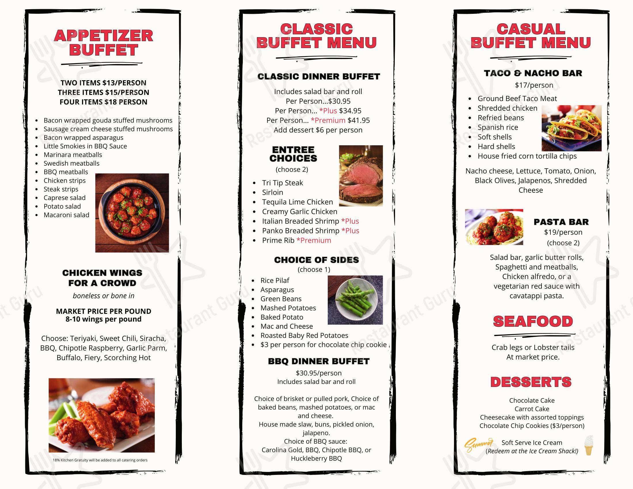 Menu at Red Door Lounge pub & bar, Billings