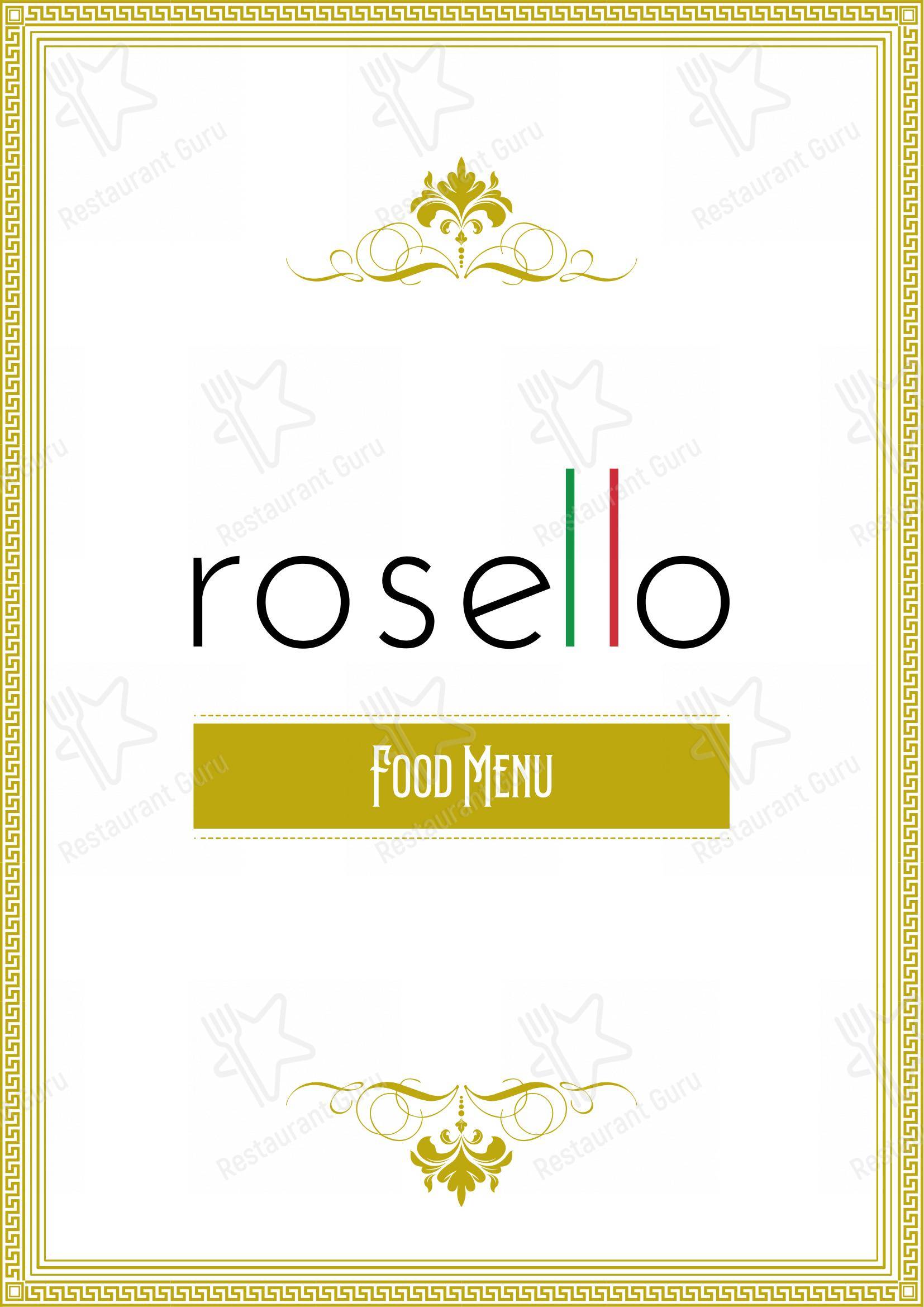 Menu at Rosello Restaurant, Albrighton
