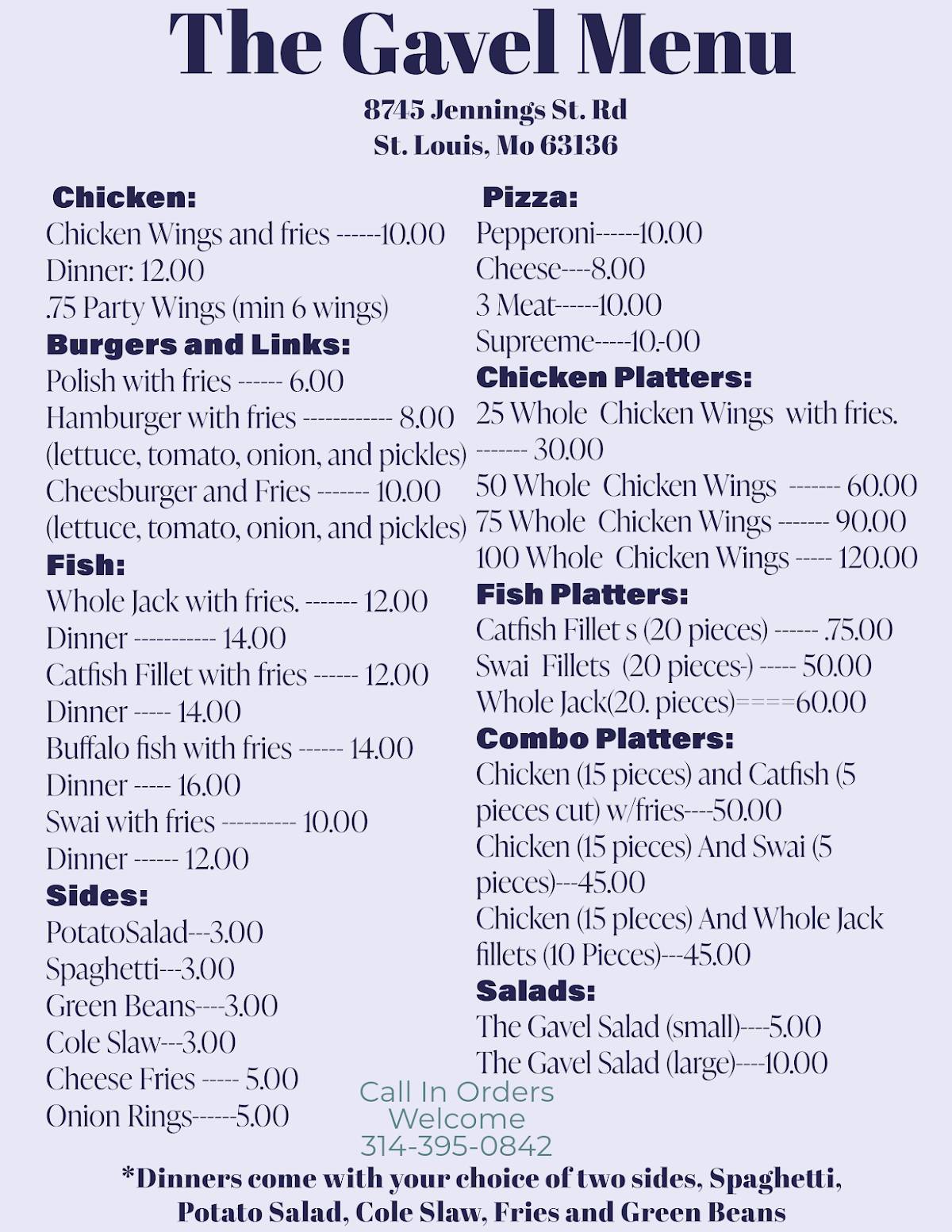 Menu at The Gavel-STL pub & bar, St. Louis