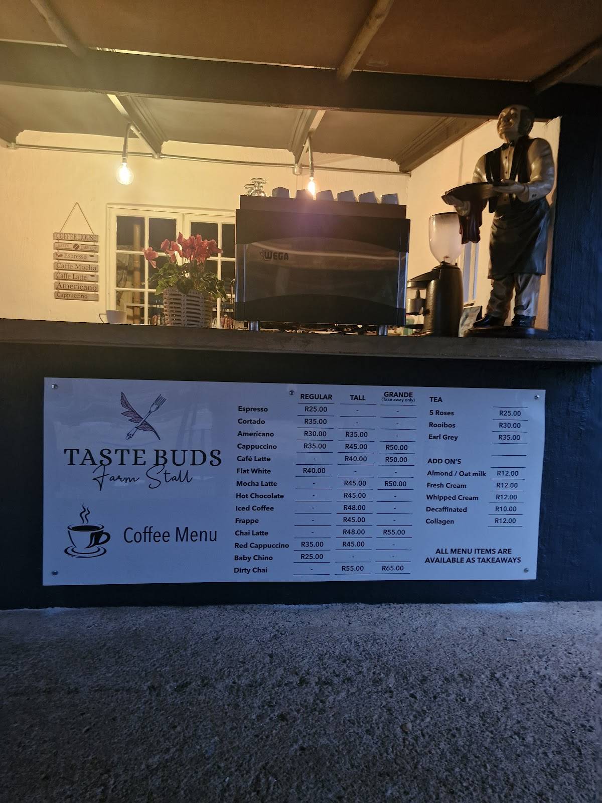 Menu at Taste Buds Farm Stall, Restaurant & Pub, South Africa