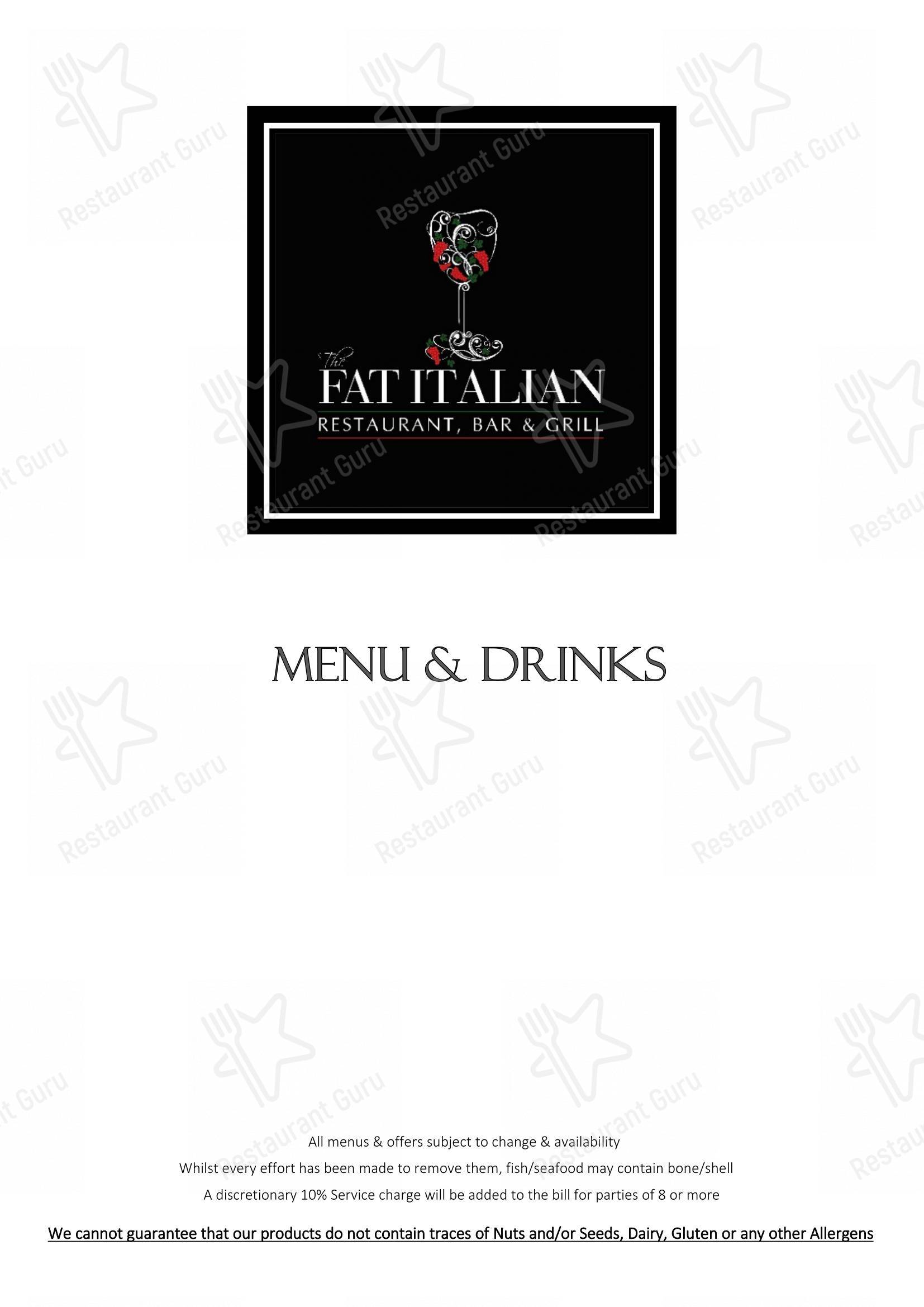 Menu at The Fat Italian Ormskirk restaurant, Ormskirk, 47-49 Derby St