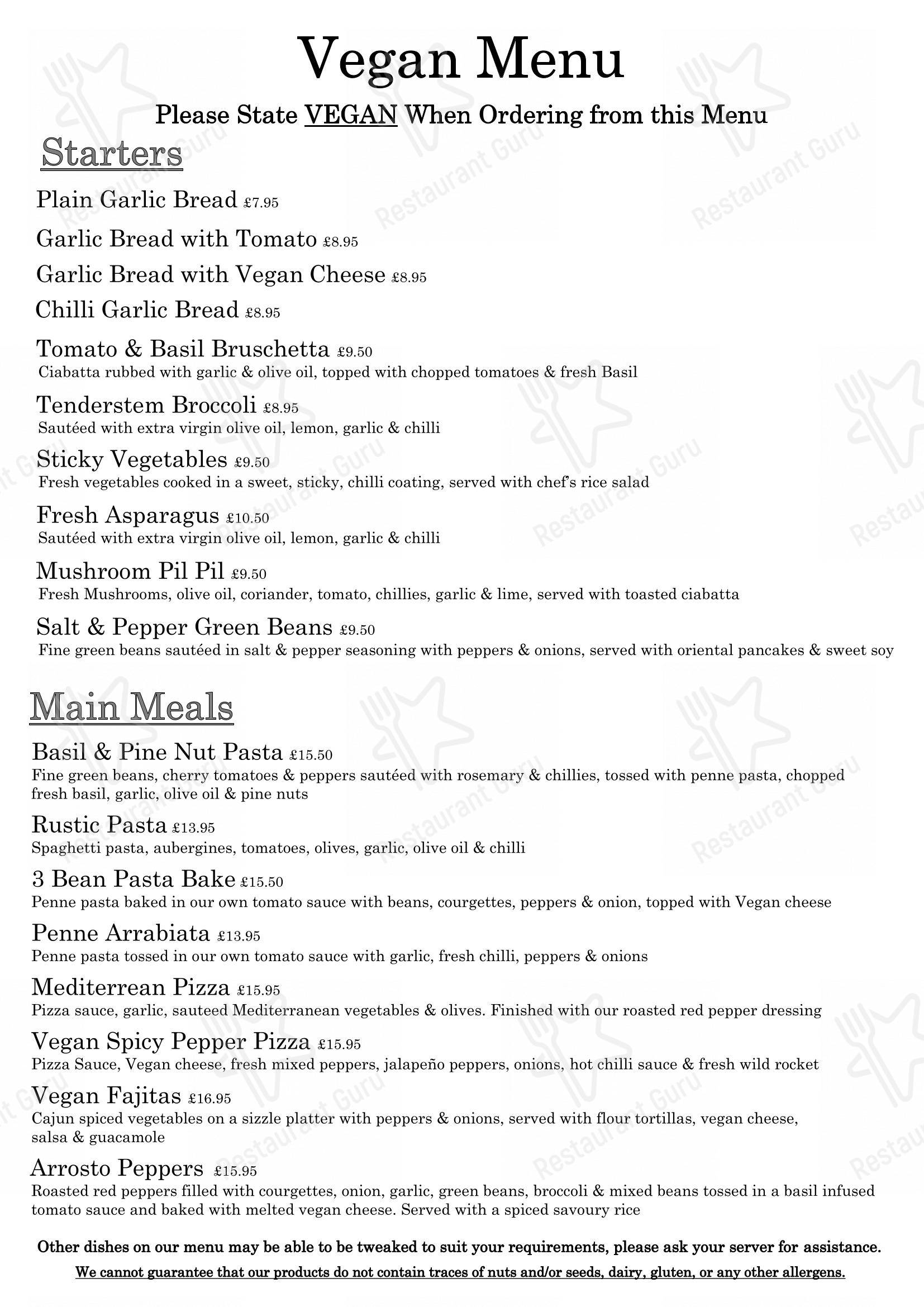 Menu at The Fat Italian Ormskirk restaurant, Ormskirk, 47-49 Derby St