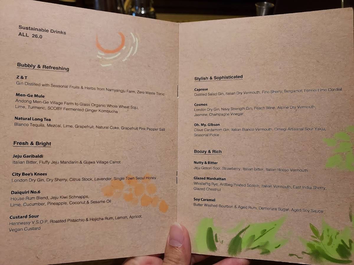 Menu at ZEST SEOUL pub & bar, Seoul