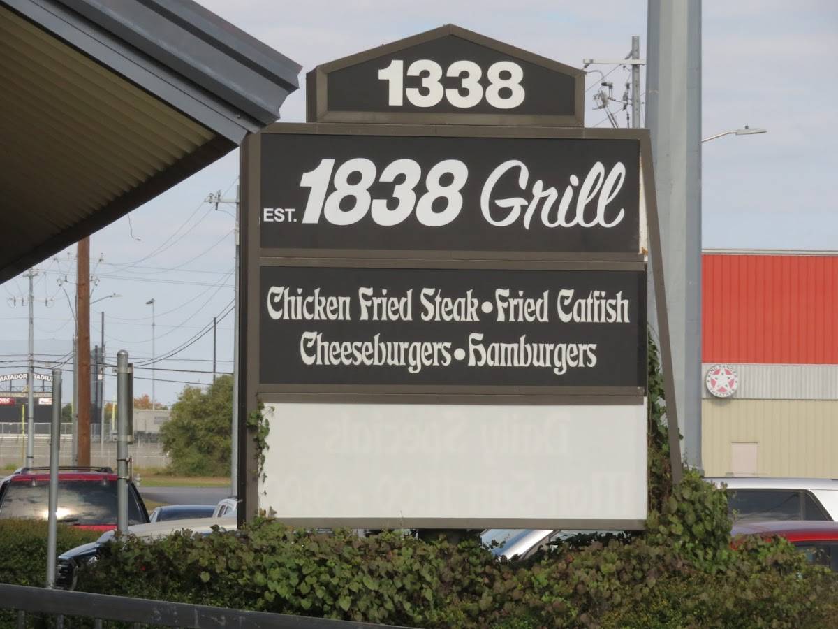 Menu at 1838 Grill restaurant, Seguin