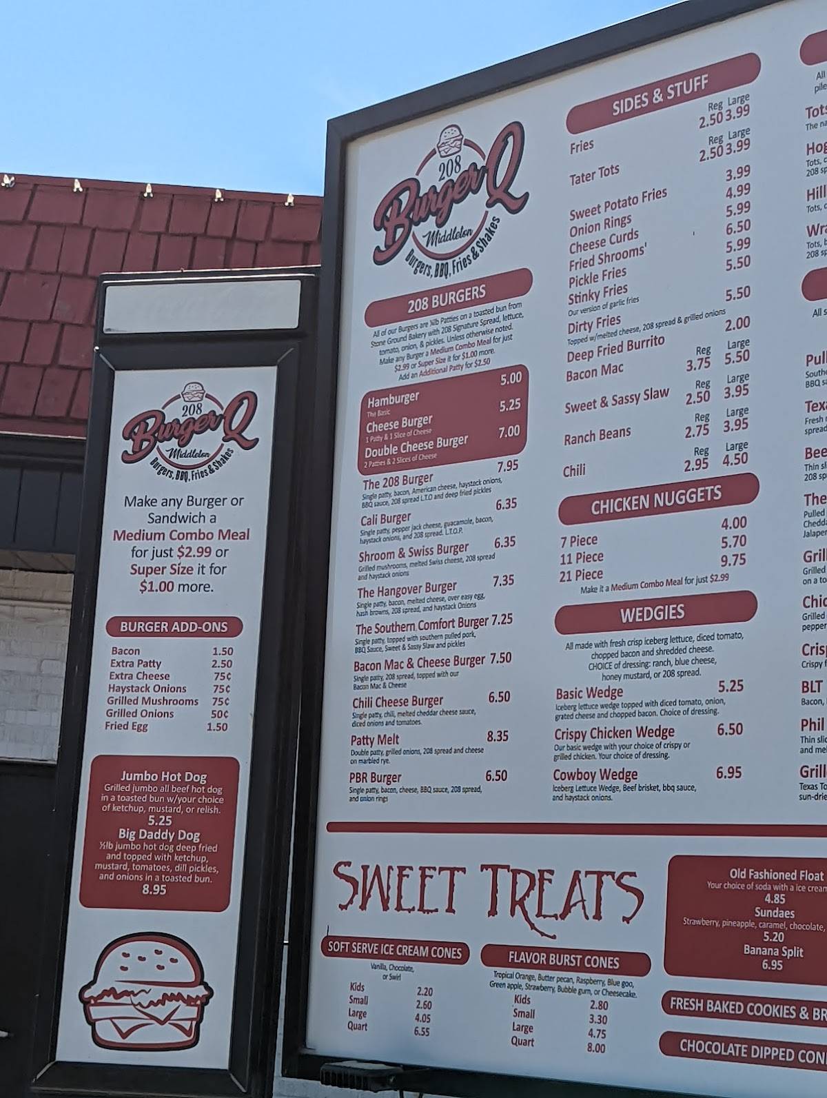 Menu at 208 Burger Q BBQ, Middleton