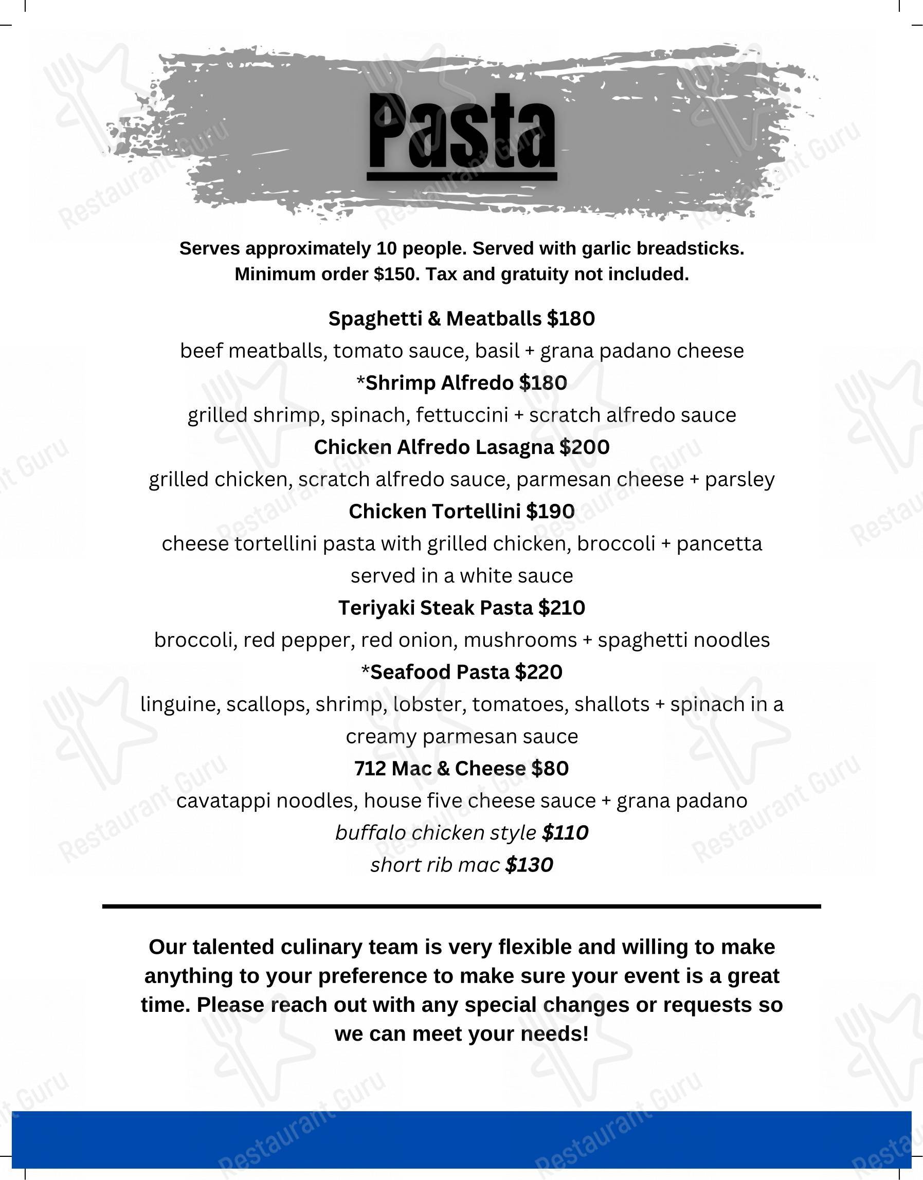 Menu at 712 Eat + Drink pub & bar, Council Bluffs, Madison Ave #700