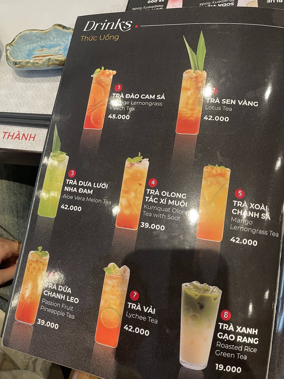 Menu at AKIKO SUSHI restaurant, Ho Chi Minh City
