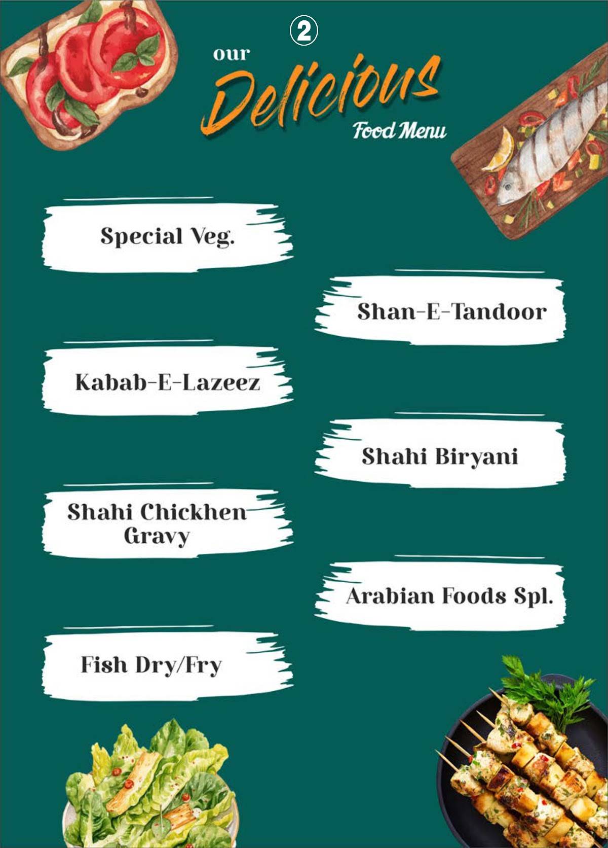 Menu at AL-Arabian Foods Resturant, Sardhana