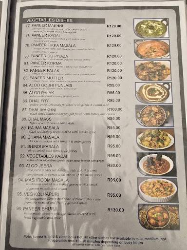 Menu at ASIAN CUISINE INDIAN RESTAURANT CYCAD, Polokwane