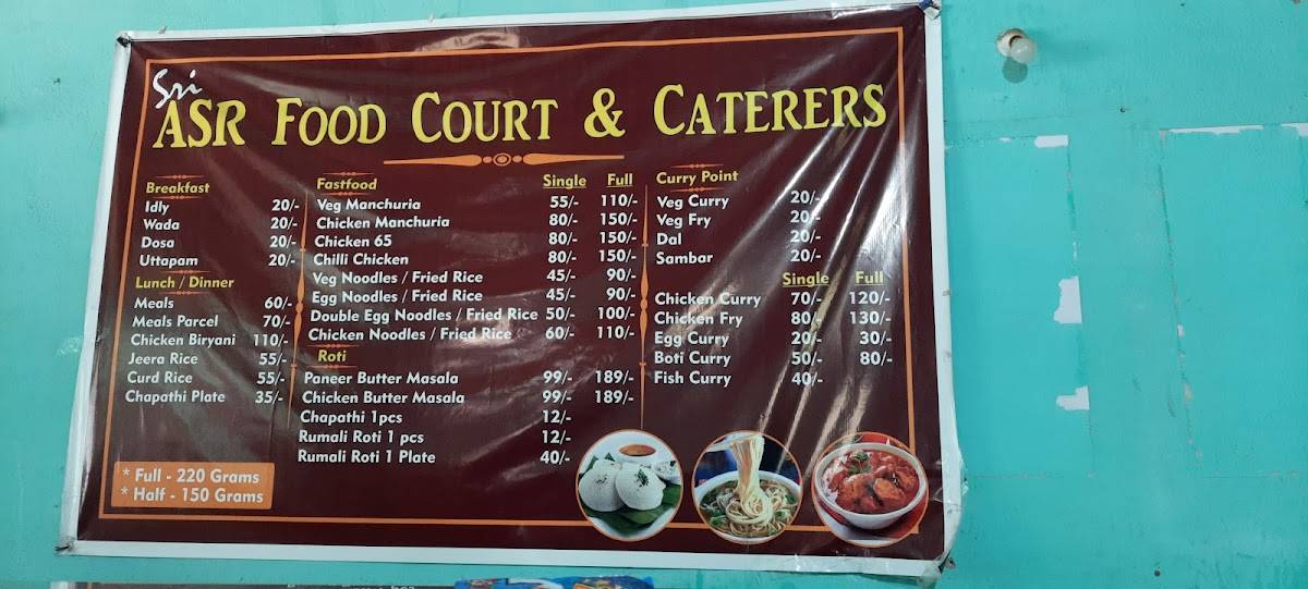 Menu at ASR Food court and Caterers, Hyderabad