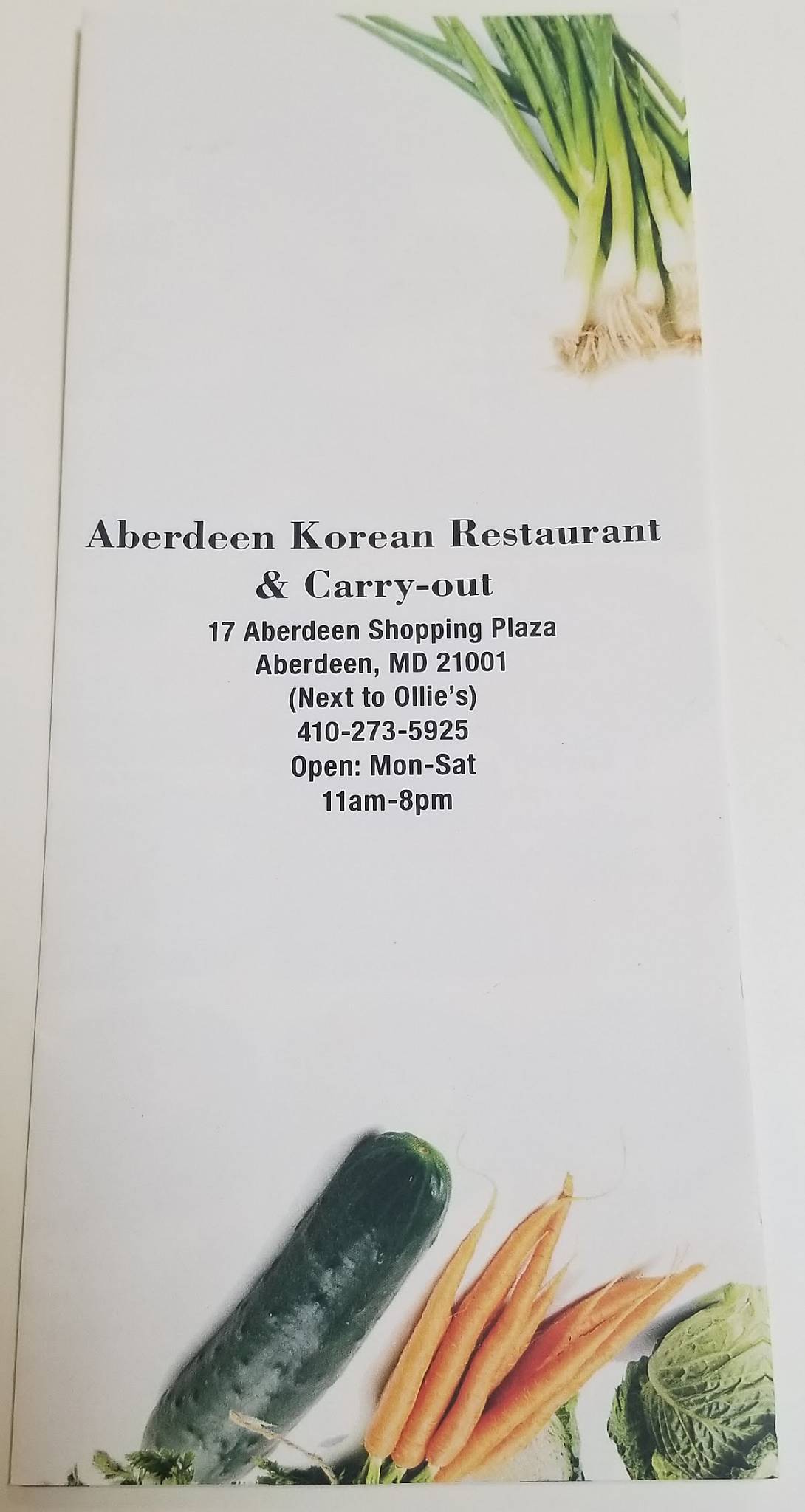 Menu at Kimchi Joy - Korean Restaurant, Aberdeen