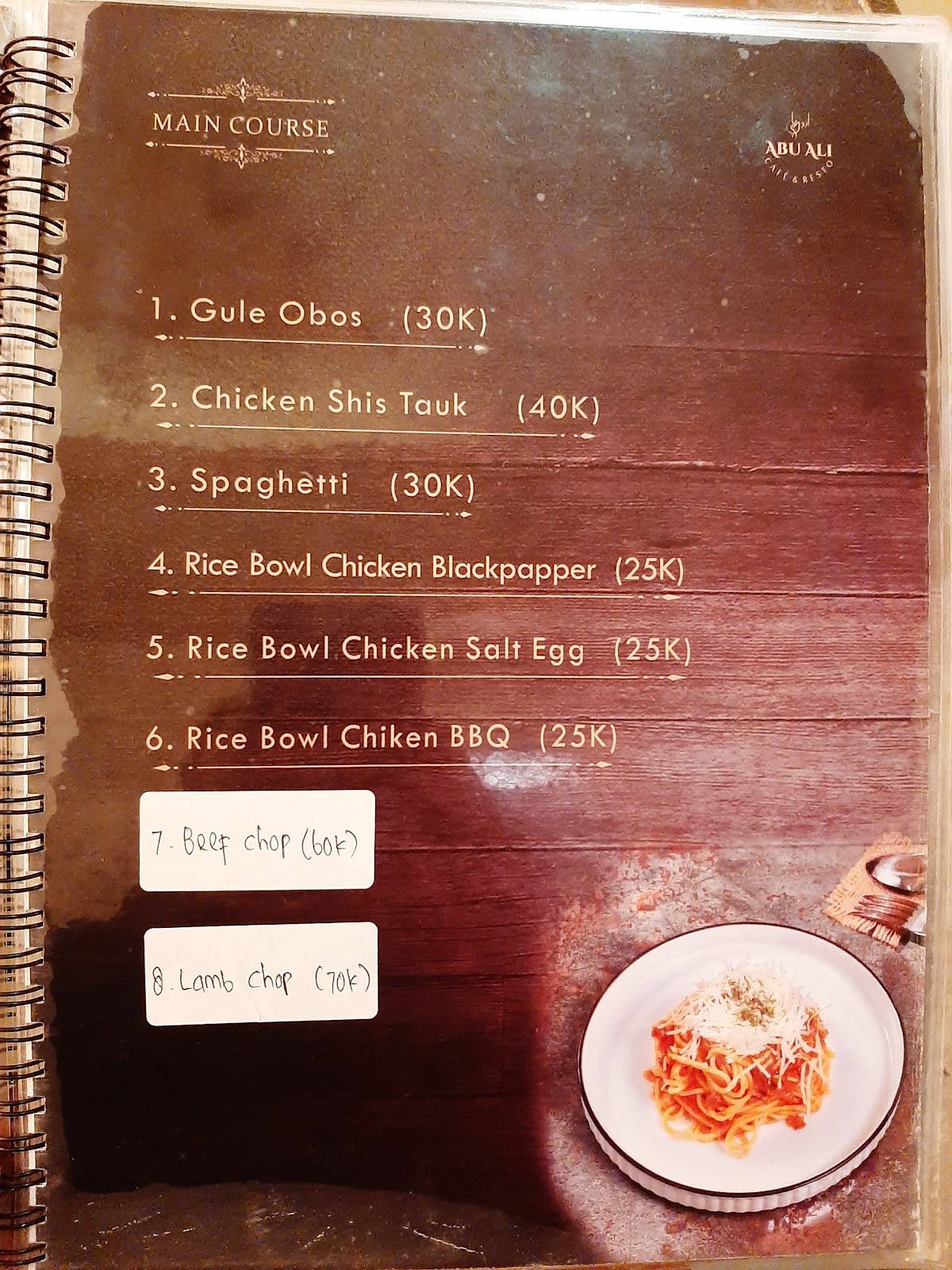 Menu at Abu ali cafe and resto, Gresik