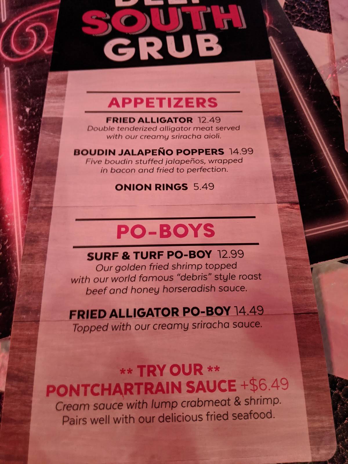 Menu at Acme Oyster House restaurant, New Orleans, 724 Iberville St