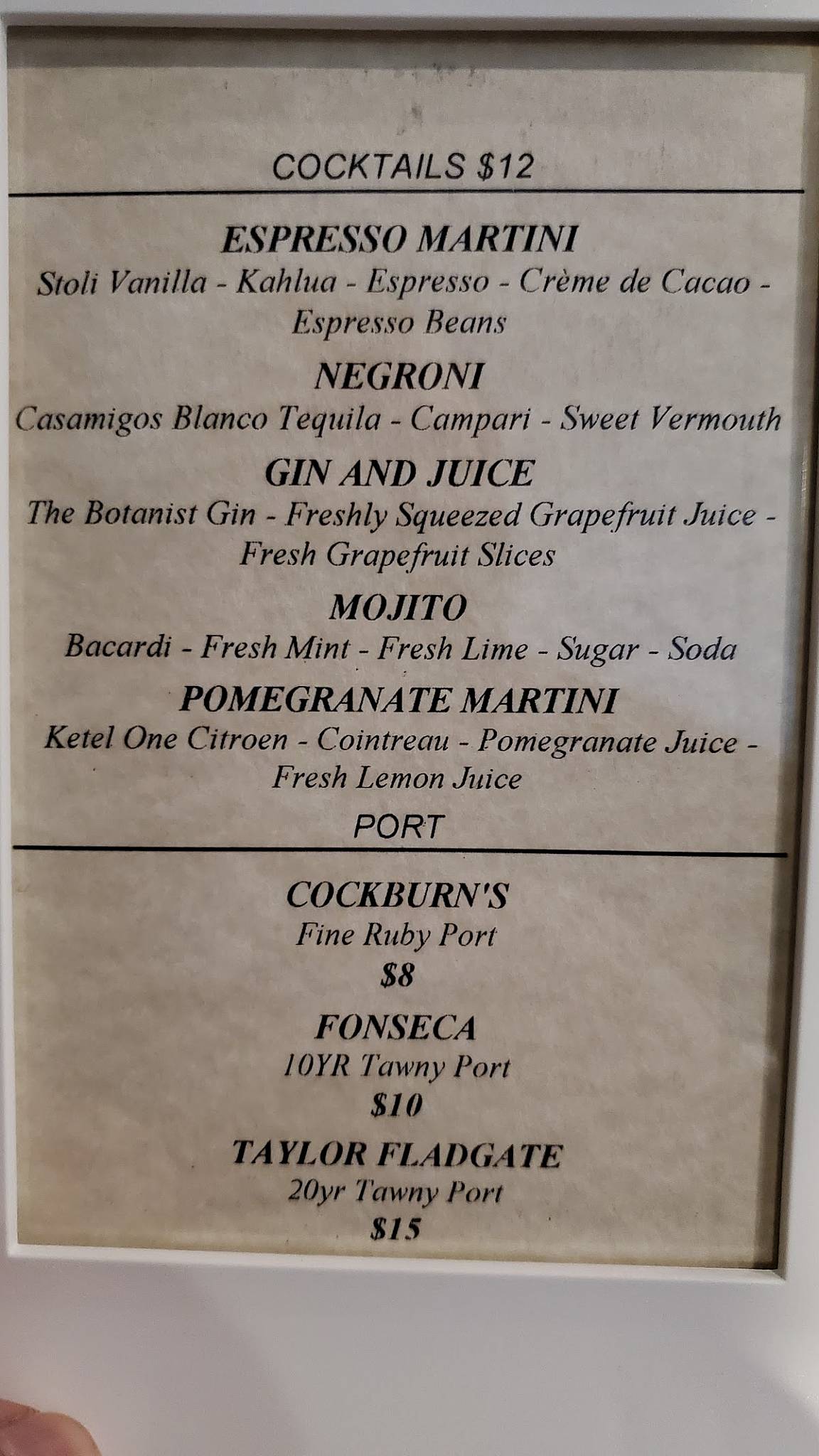 Menu at Acquaviva Restaurant and Bar, Hamburg