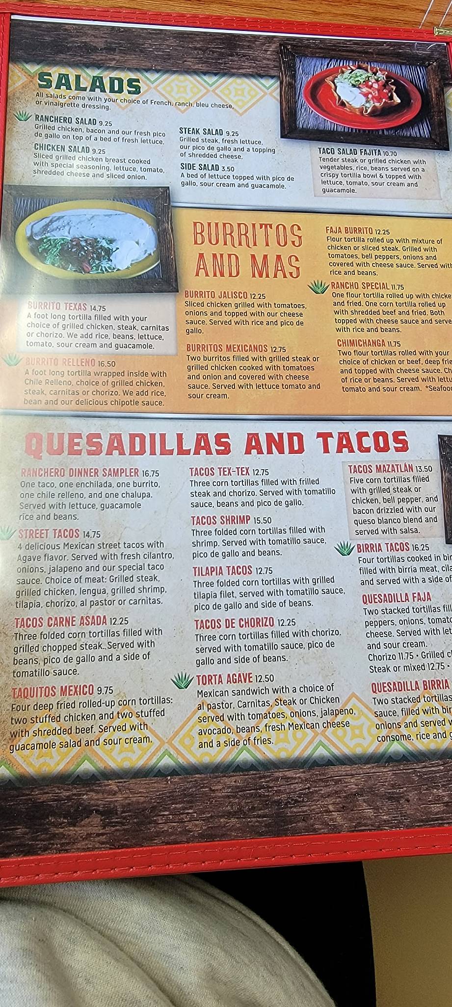 Menu at Agave Mexican Restaurant, South Haven
