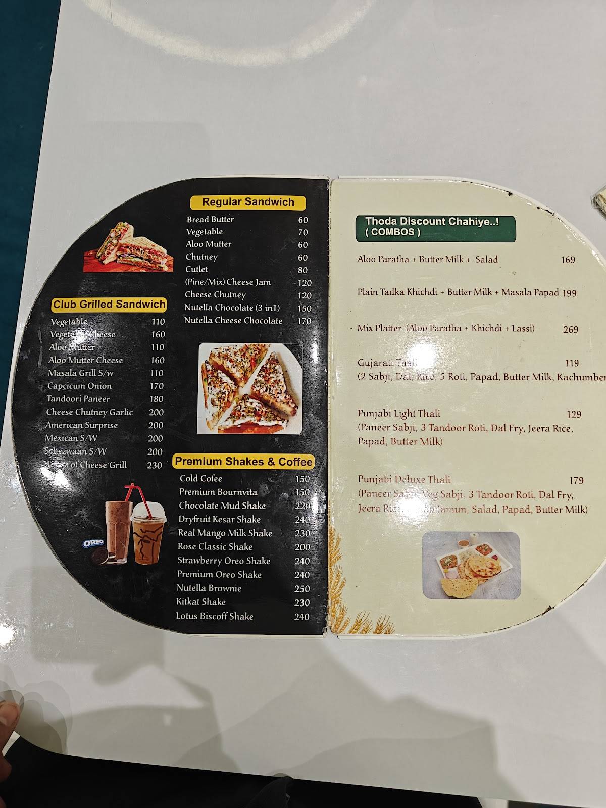 Menu at Aunty de parathe(gurukulwala), Ahmedabad, Raju Complex